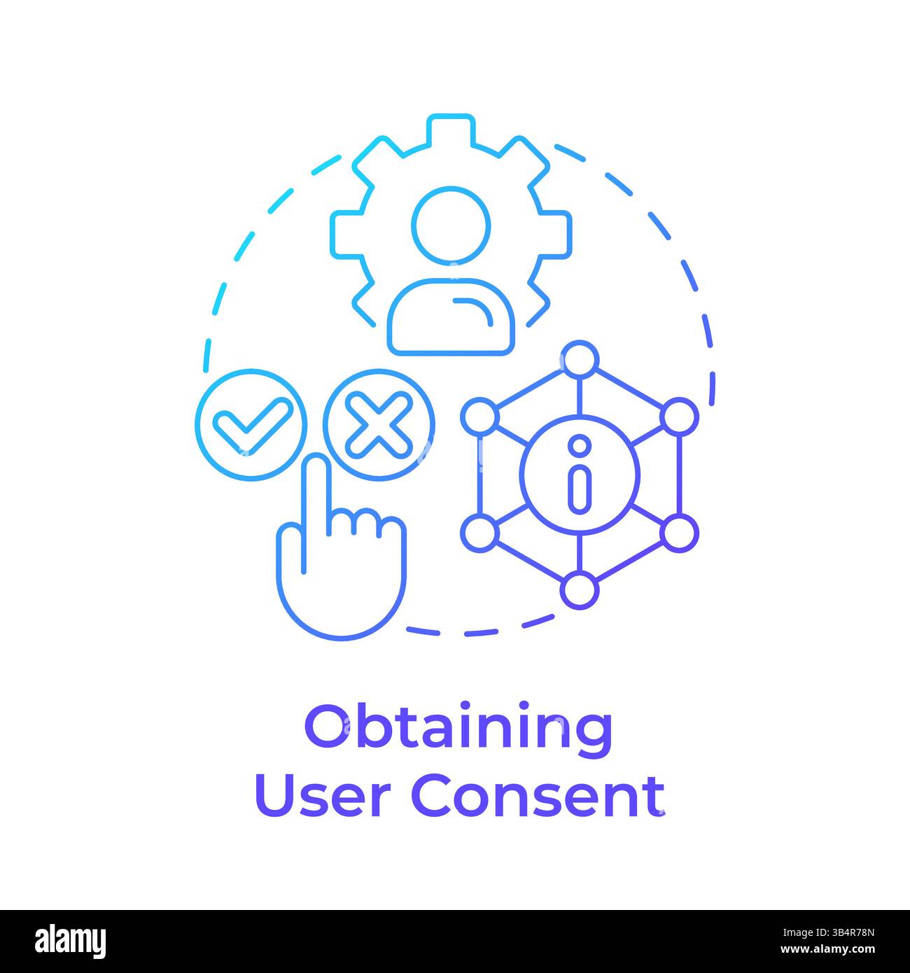 Obtaining user consent blue gradient concept icon Stock Vector Image ...