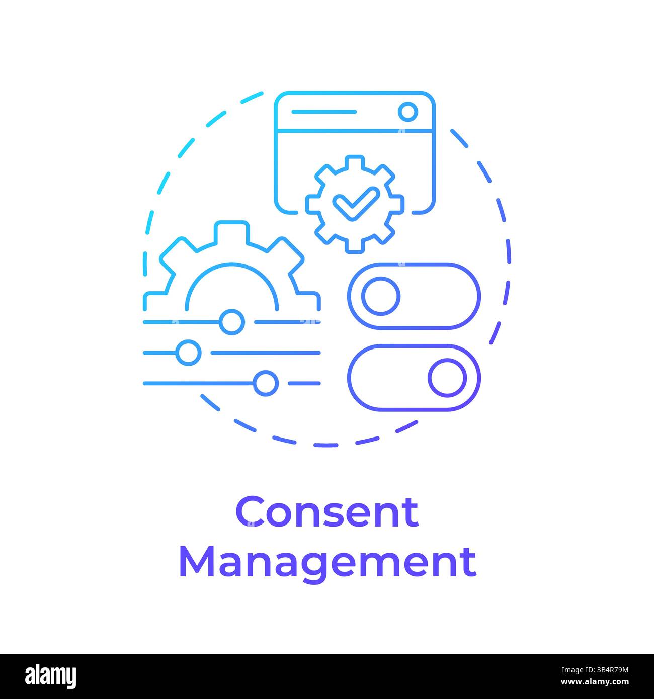 Consent management blue gradient concept icon Stock Vector Image & Art ...