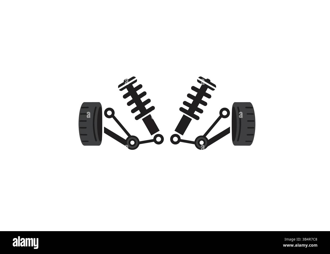 Car Suspension System Diagram with Shock Absorbers and Linkages Stock ...