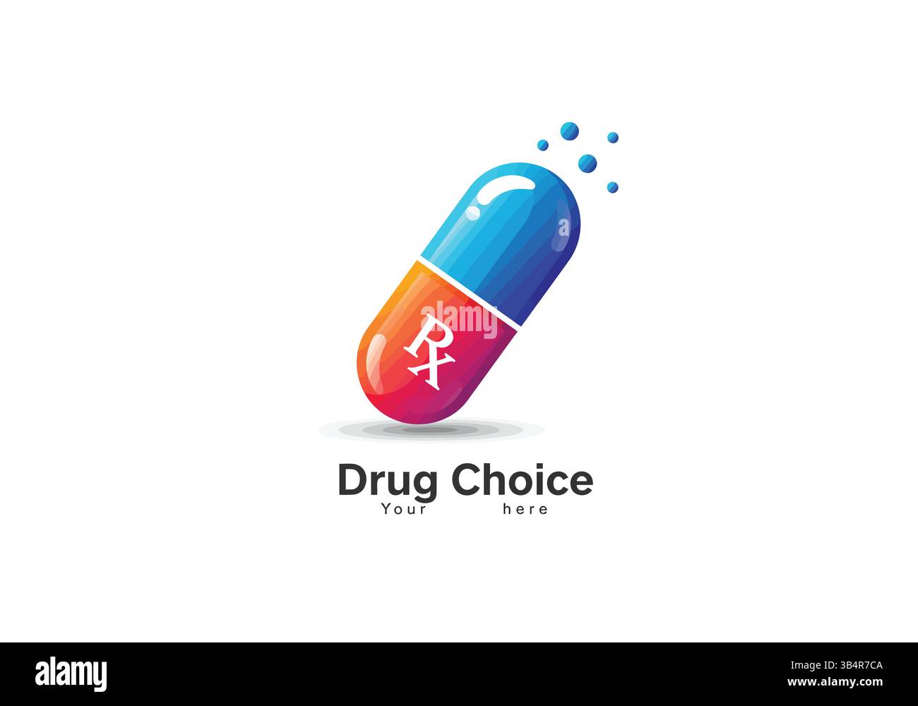 Colorful Capsule Pill Logo with Dissolving Effect and Prescription ...
