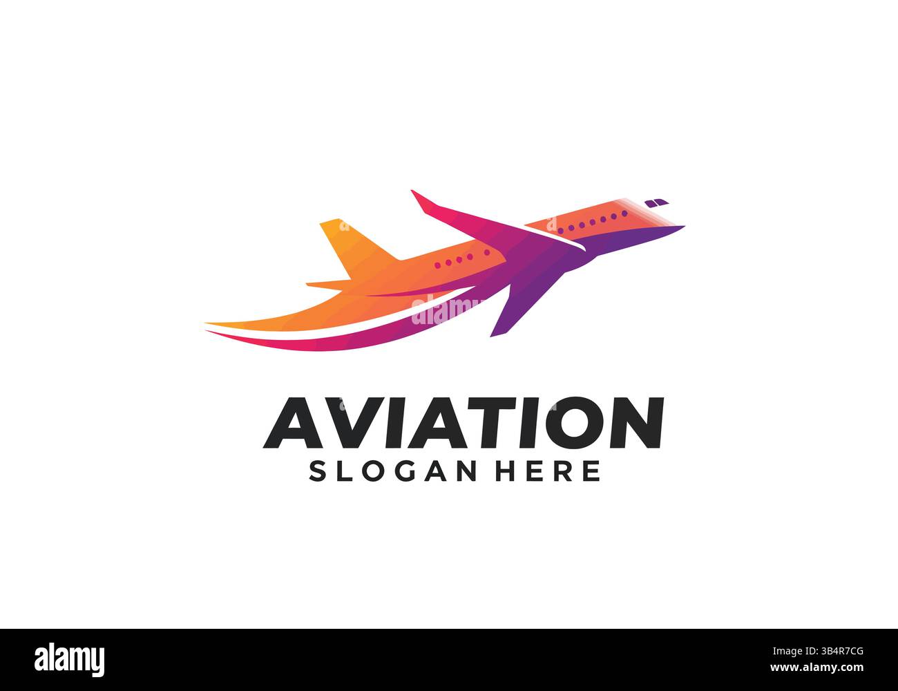 Gradient Airplane Logo with Aviation-Themed Text Stock Vector Image ...