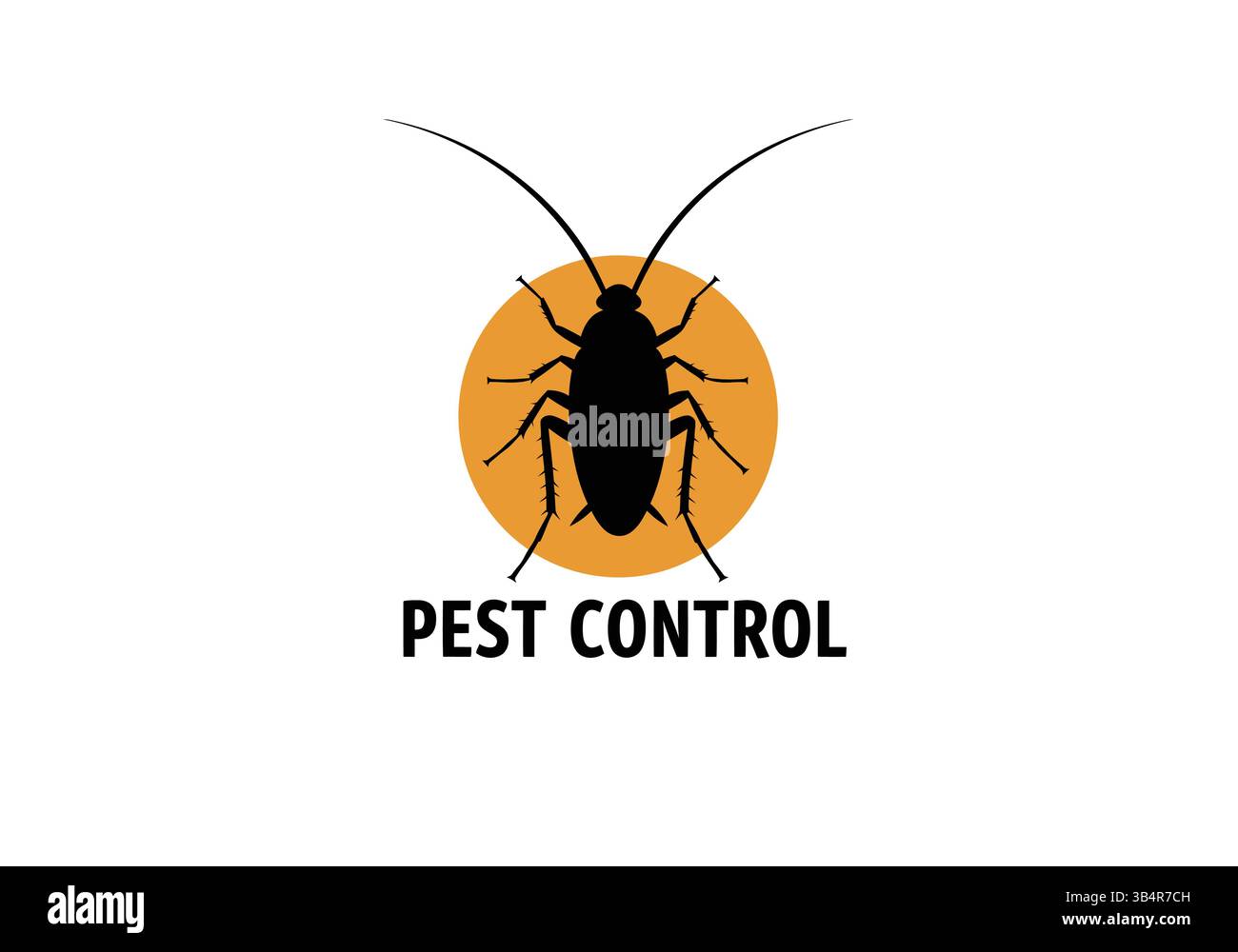 Pest Control Logo with Cockroach Silhouette on Orange Background Stock Vector Image & Art - Alamy