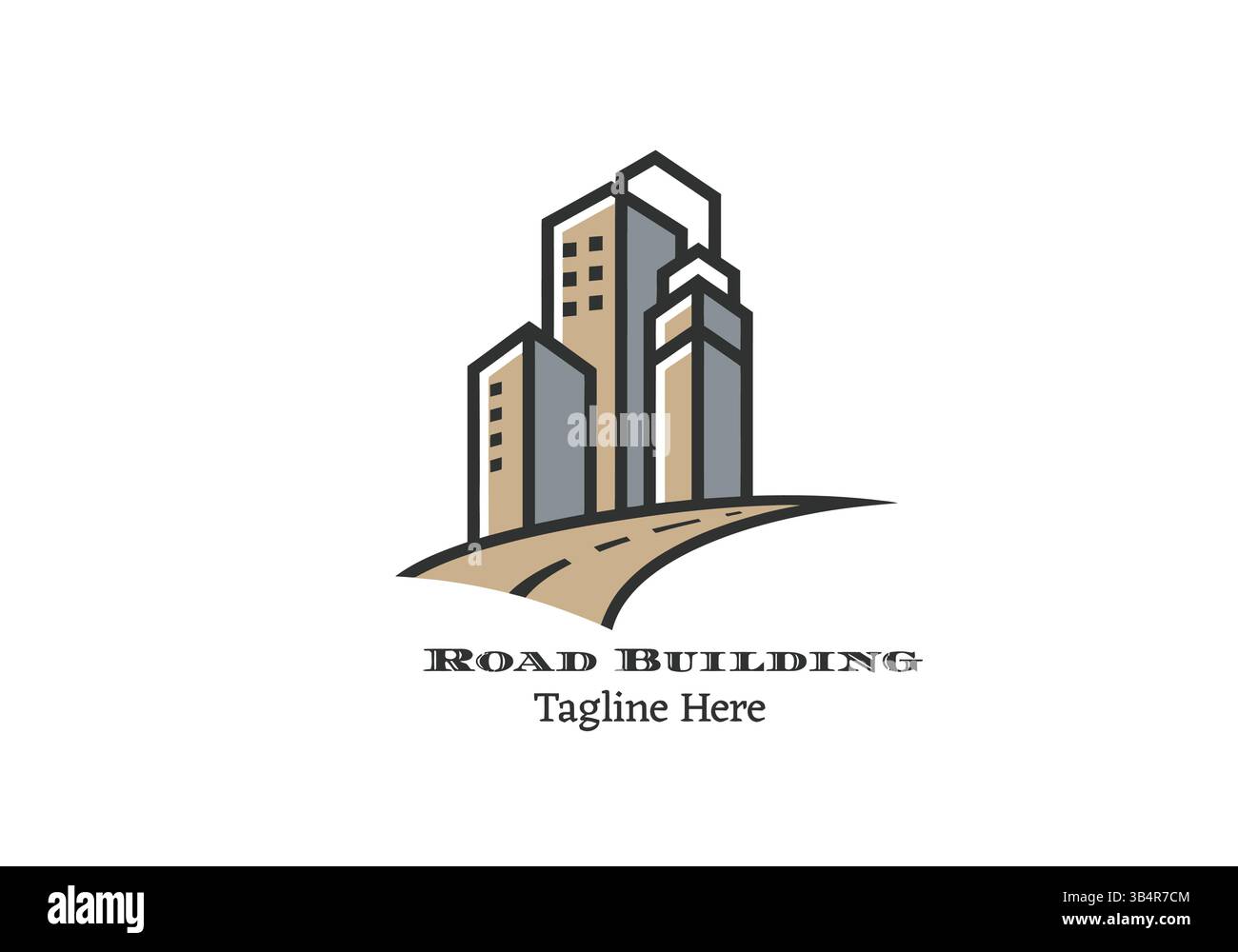 Title road construction logo hi-res stock photography and images - Alamy