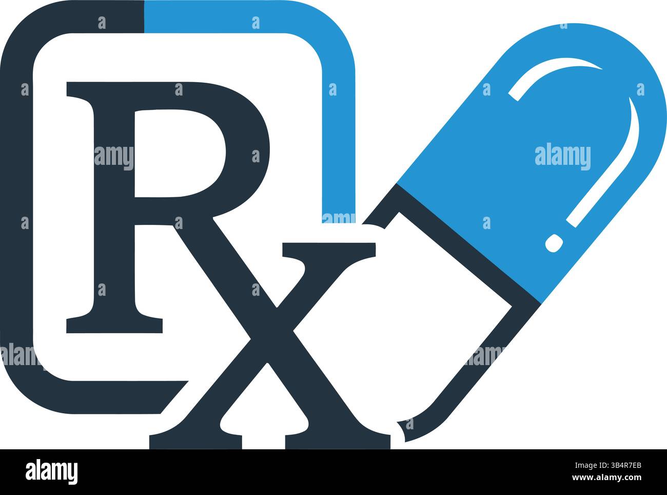 Prescription Symbol with Blue Capsule Illustration Stock Vector Image ...