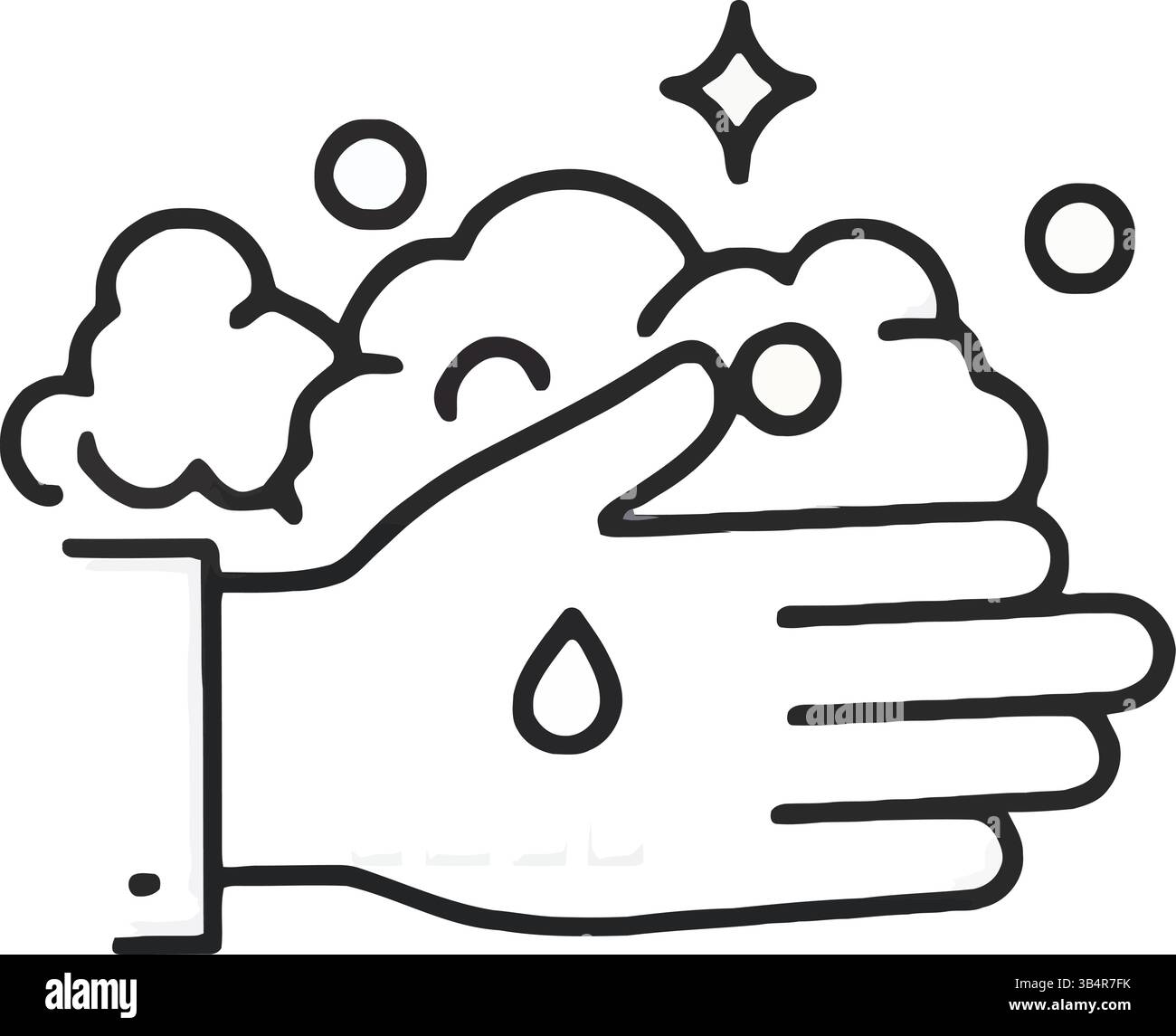 Handwashing Hygiene Icon – Clean Hands and Soap Illustration Stock ...