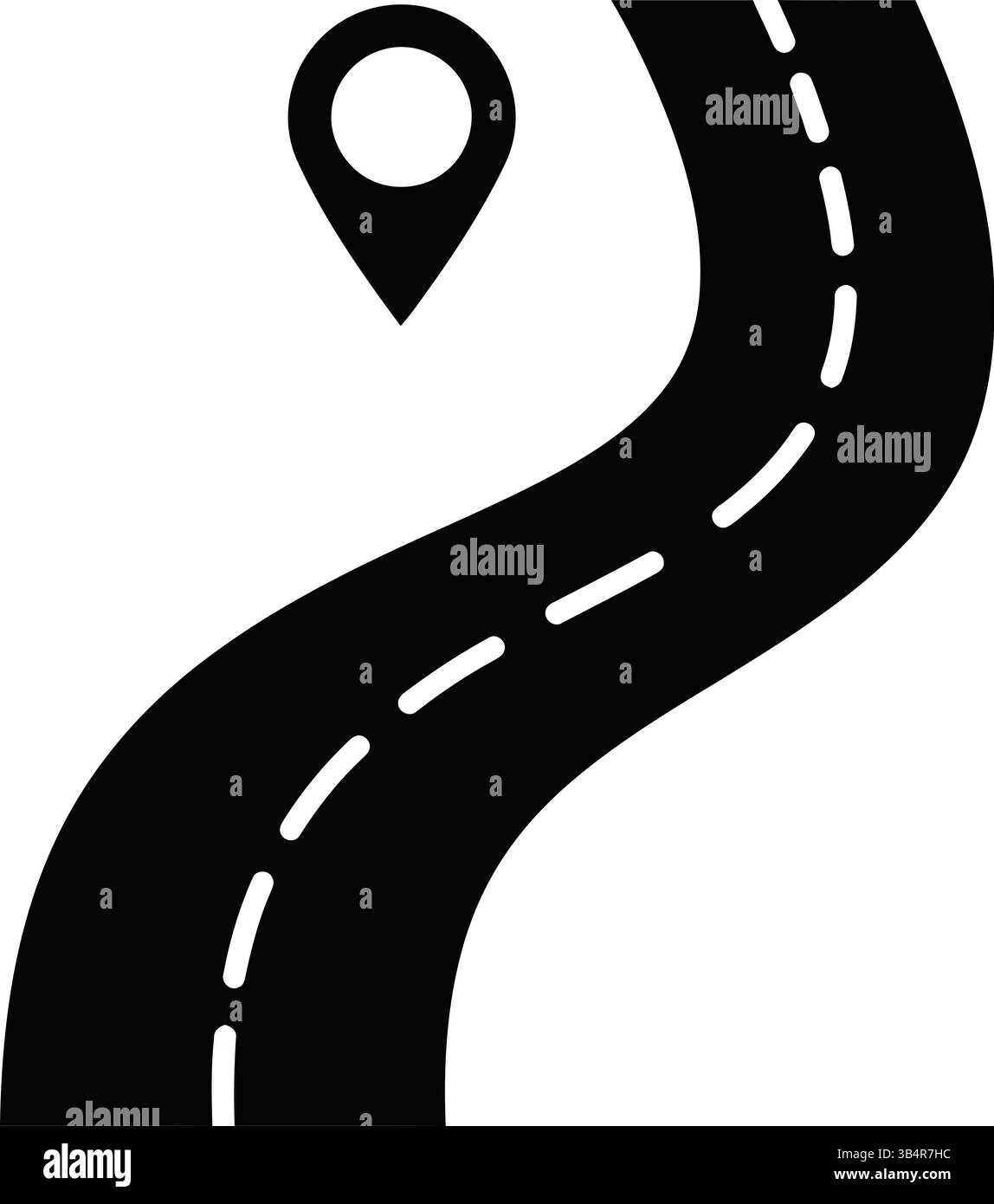 Navigation Road with Location Pin Symbol Stock Vector Image & Art - Alamy