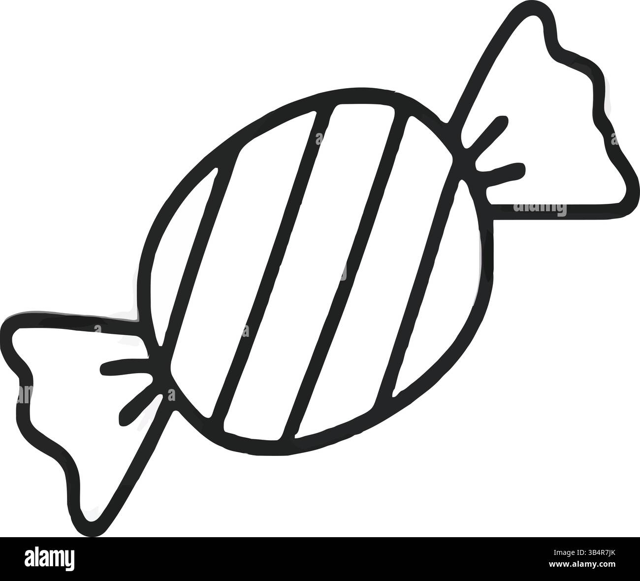 Striped Wrapped Candy Icon – Sweet Treat Symbol in Minimalist Design ...