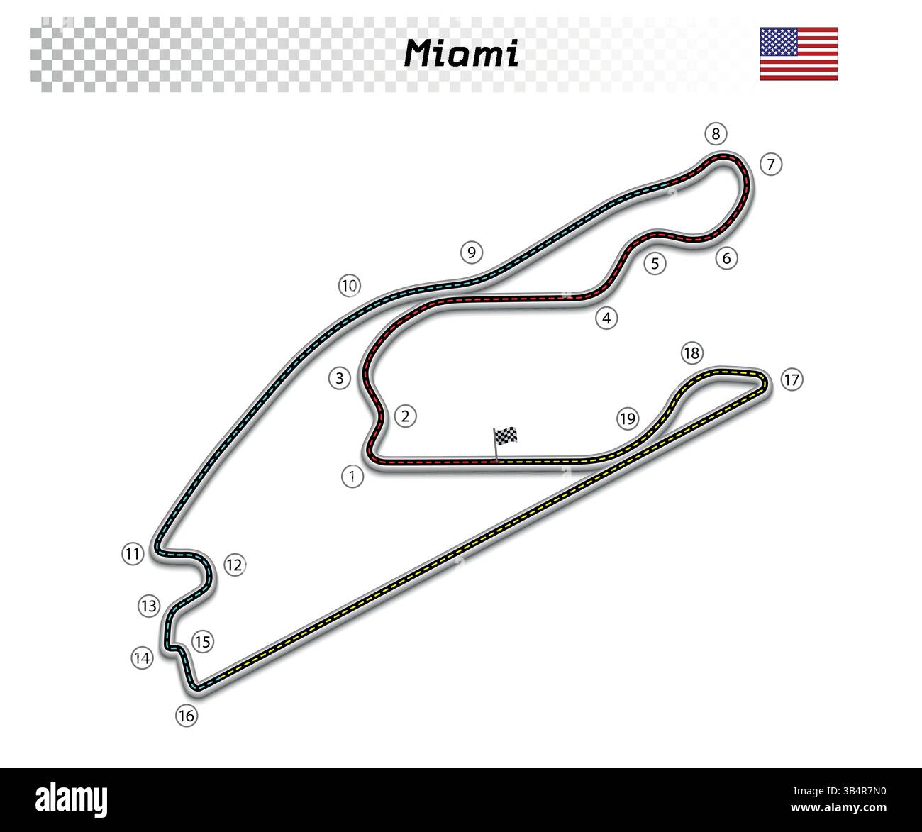 Miami grand prix track view Stock Vector Images - Alamy