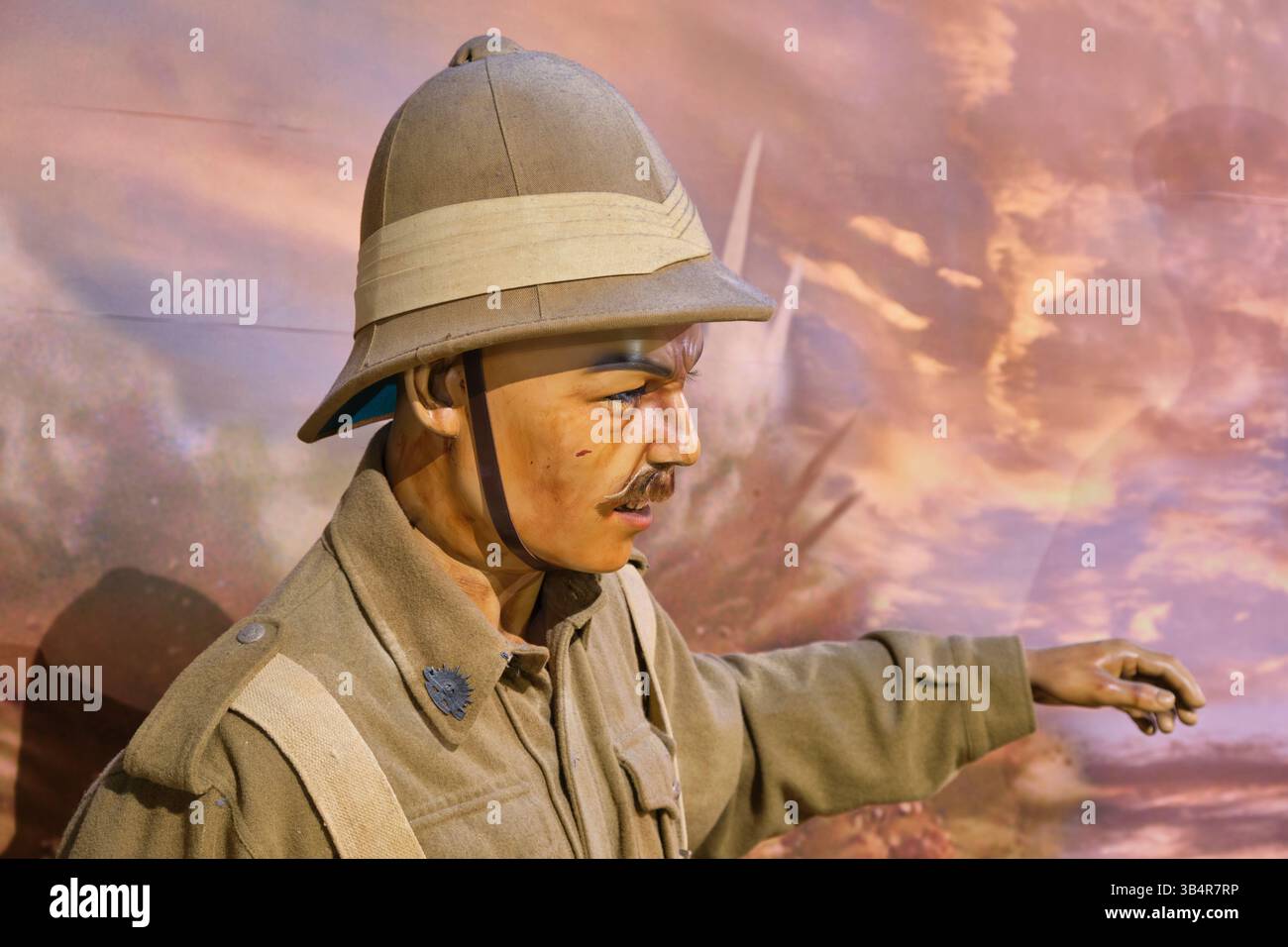 Detail of a large diorama depicting combat, battle between ANZAC ...