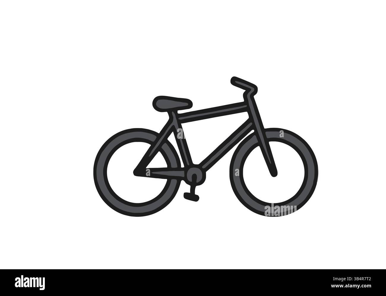 Minimalist Black and White Bicycle Line Drawing with Simple Frame ...