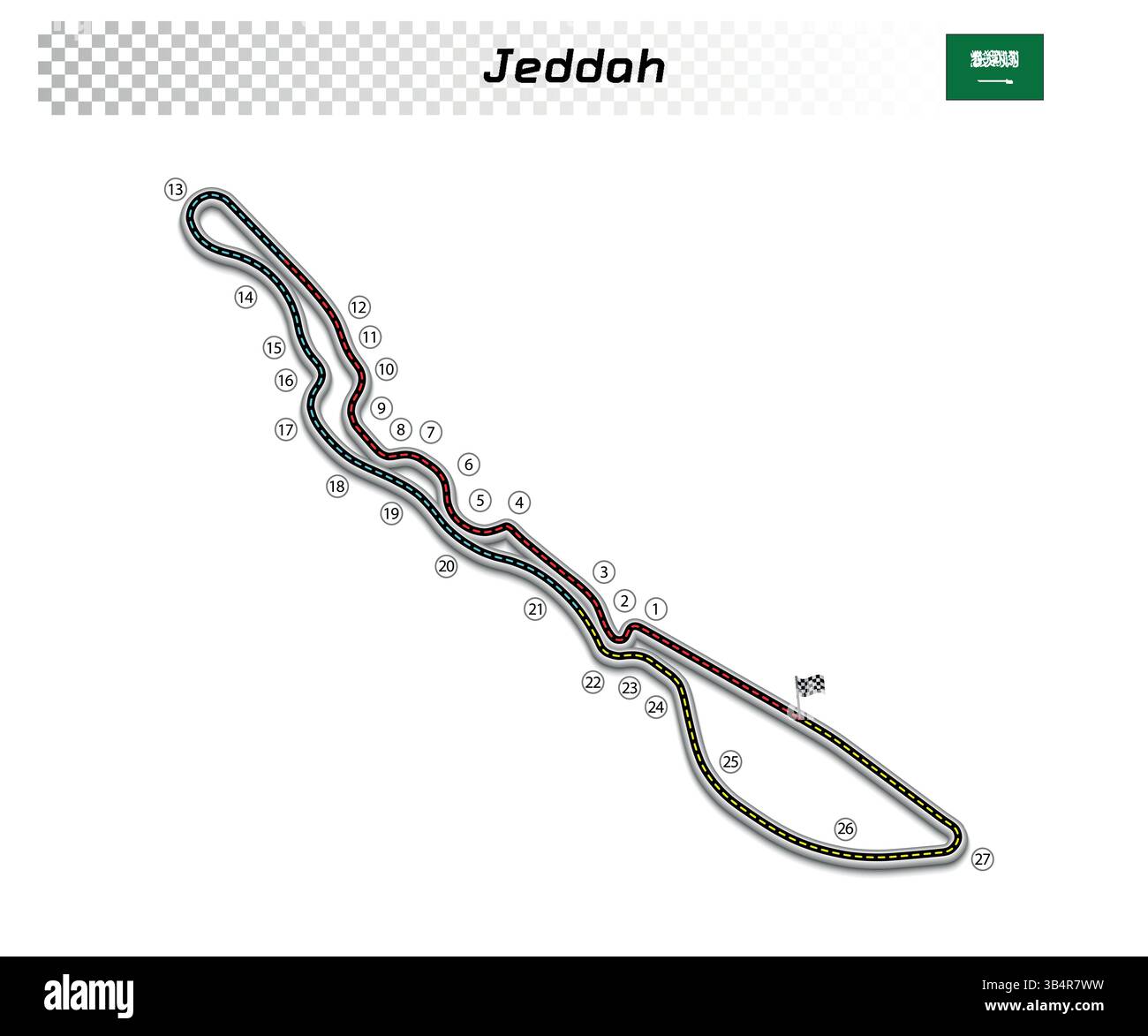 Jeddah circuit for motorsport and autosport. Saudi Arabian grand prix ...