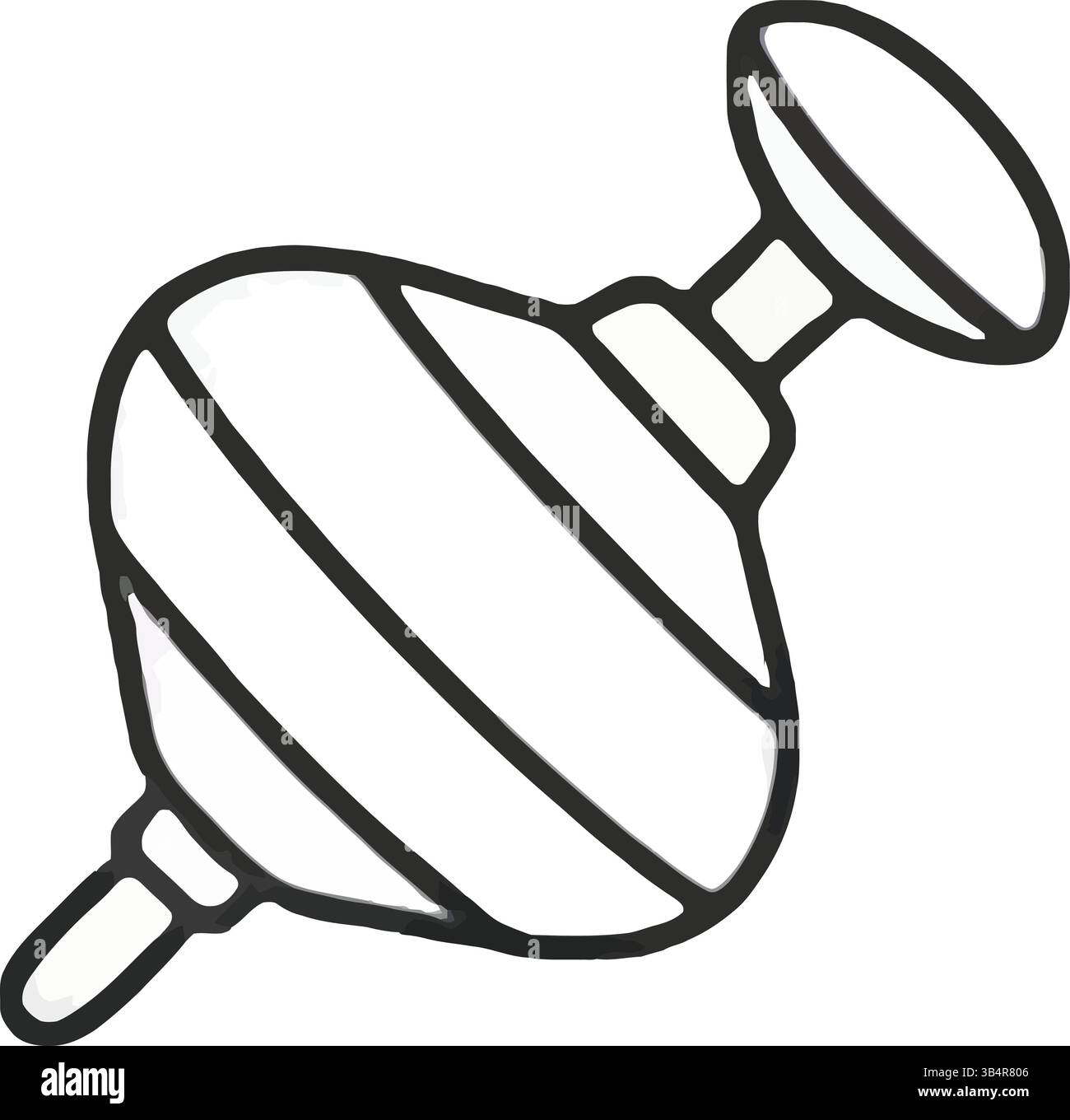 Minimalist Black and White Spinning Top Line Drawing Stock Vector Image ...