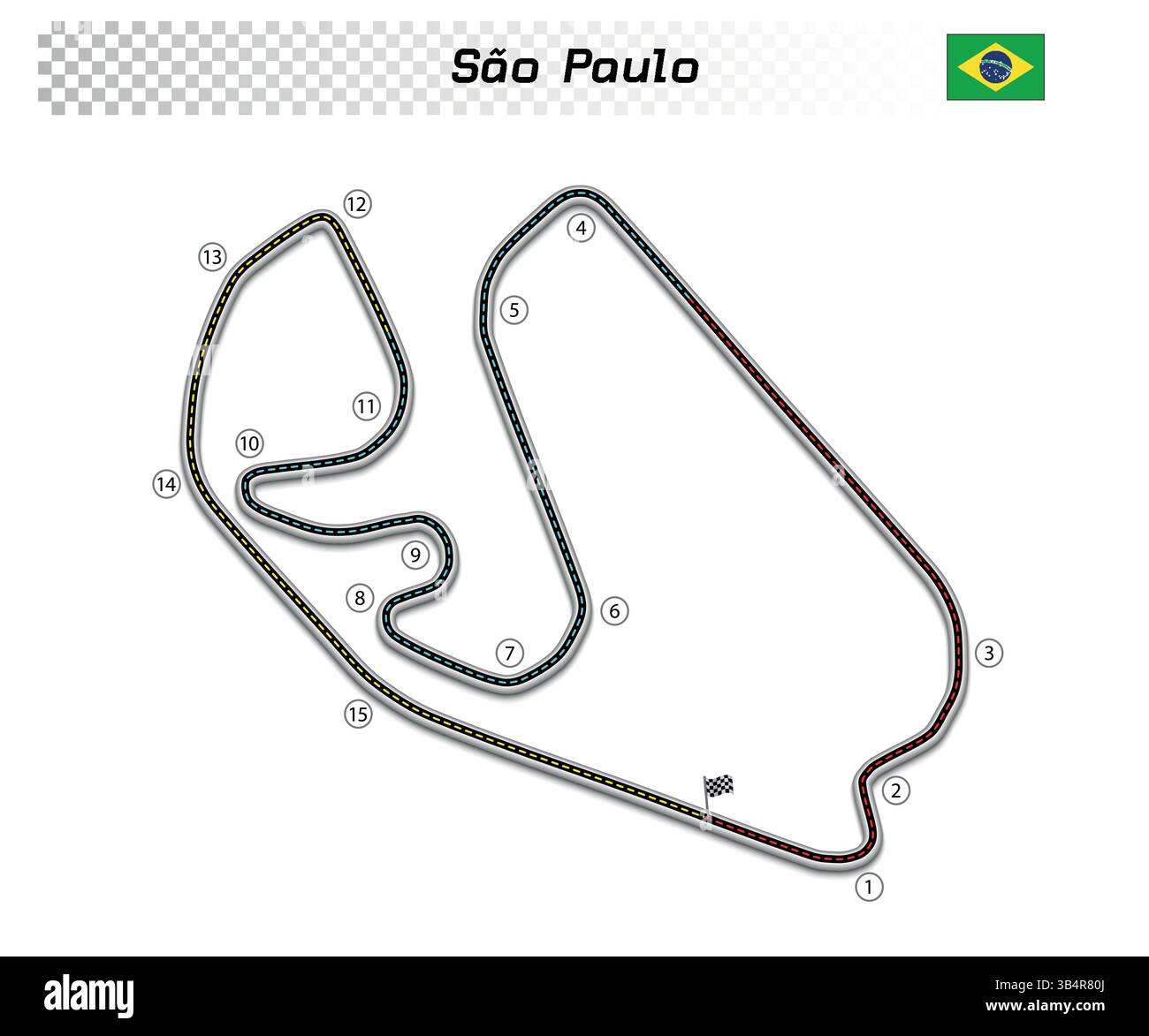 Sao Paulo circuit for motorsport and autosport. Brazil grand prix race ...
