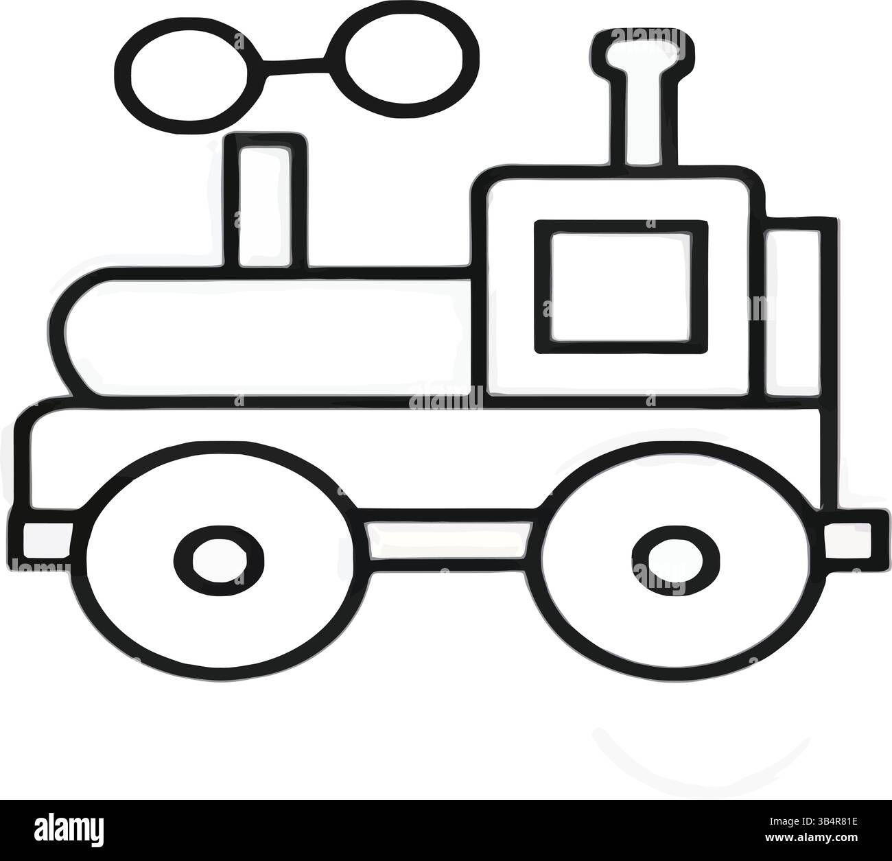 Minimalist Black and White Train Engine Line Drawing Stock Vector Image ...