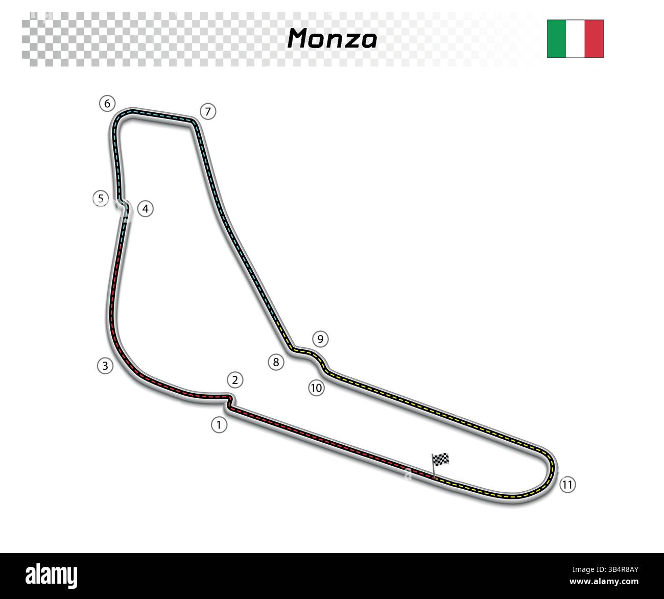 Monza circuit for motorsport and autosport. Italian grand prix race ...