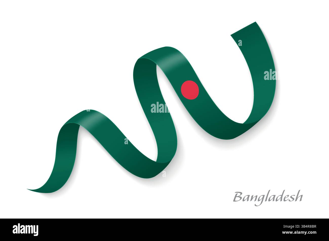 Bangladesh flag ribbon waving national colors, symbolizing pride, unity ...