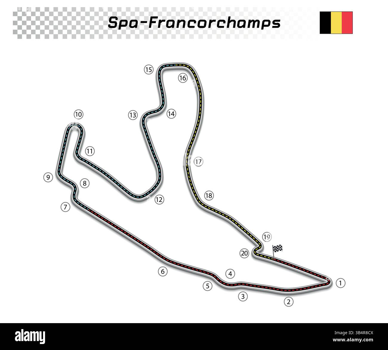 Spa-Francorchamps circuit for motorsport and autosport. Belgian grand ...