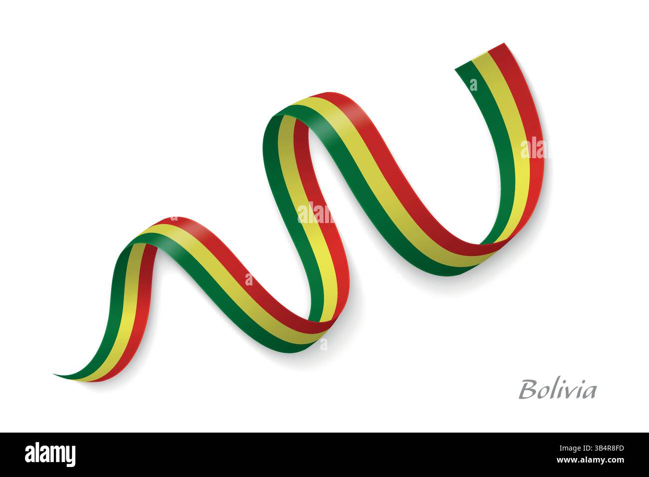 Bolivia flag ribbon waving national colors, symbolizing pride, unity ...