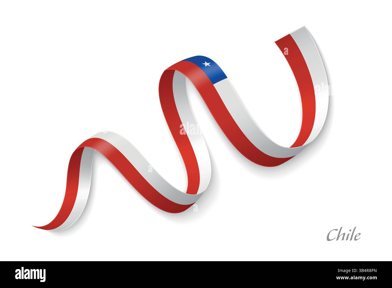 Chile flag ribbon waving national colors, symbolizing pride, unity and ...