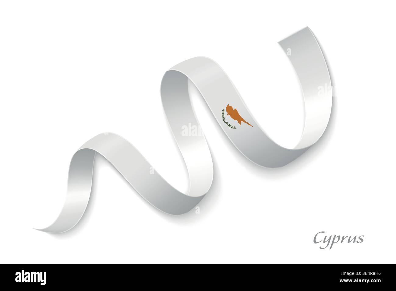 Cyprus flag ribbon waving national colors, symbolizing pride, unity and ...