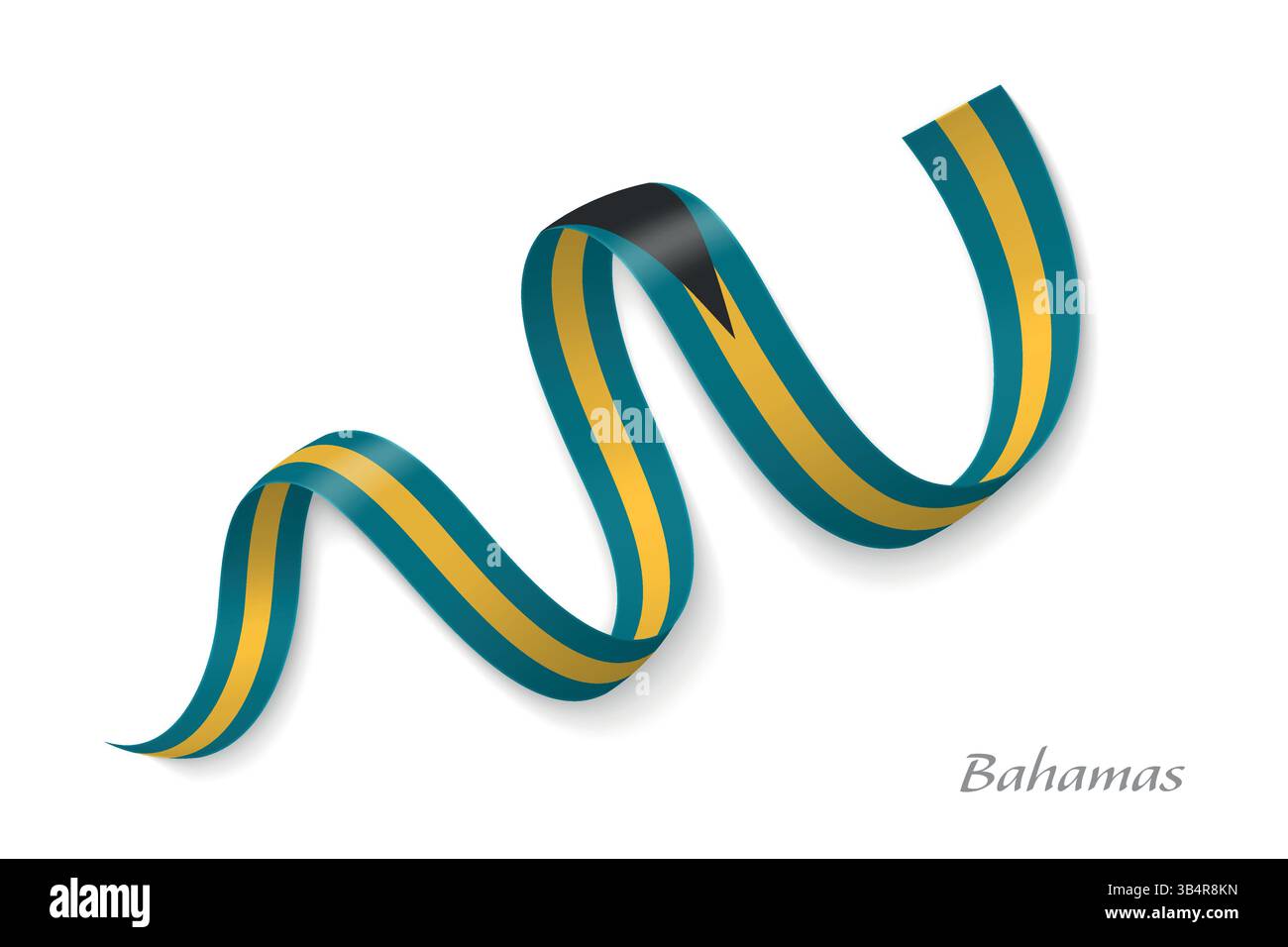 Bahamas flag ribbon waving national colors, symbolizing pride, unity ...