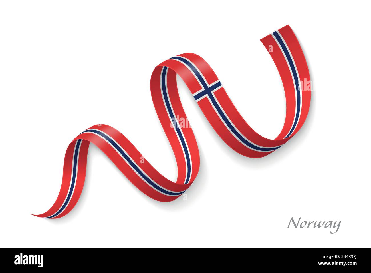 Norway flag ribbon waving national colors, symbolizing pride, unity and ...