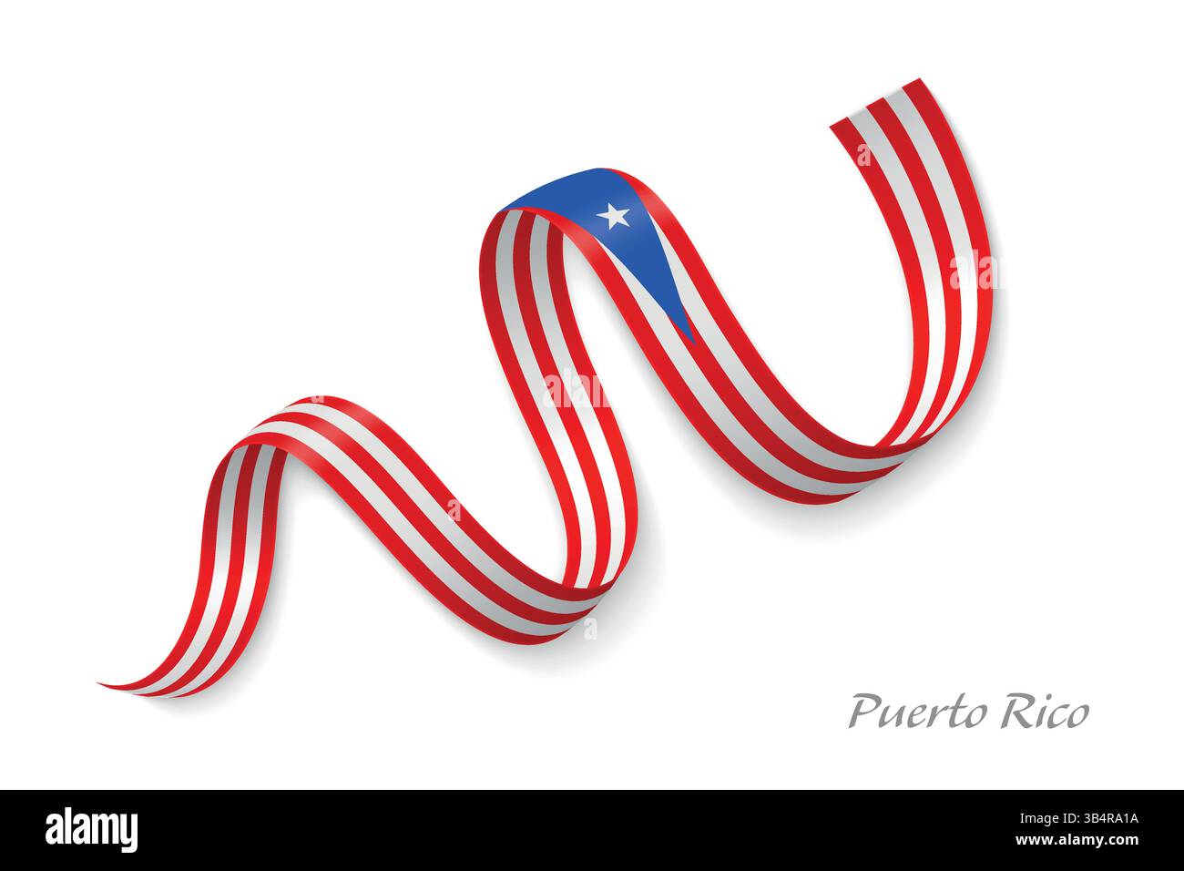 Puerto Rico flag ribbon waving national colors, symbolizing pride ...