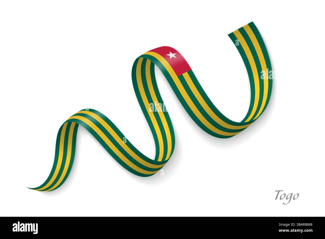 Togo flag ribbon waving national colors, symbolizing pride, unity and ...