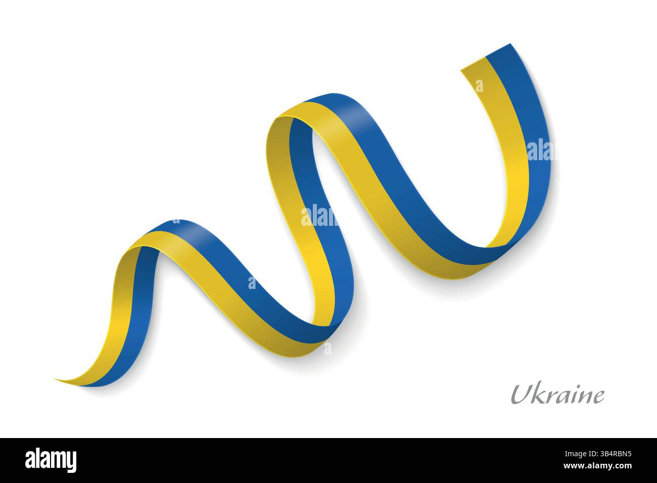 Ukraine flag ribbon waving national colors, symbolizing pride, unity ...