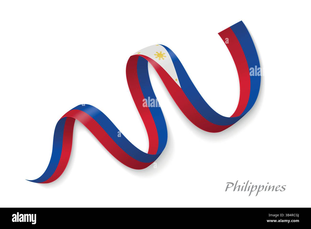 Philippines flag ribbon waving national colors, symbolizing pride ...