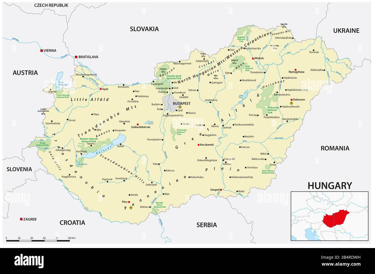 Vector illustration map austria Cut Out Stock Images & Pictures - Alamy