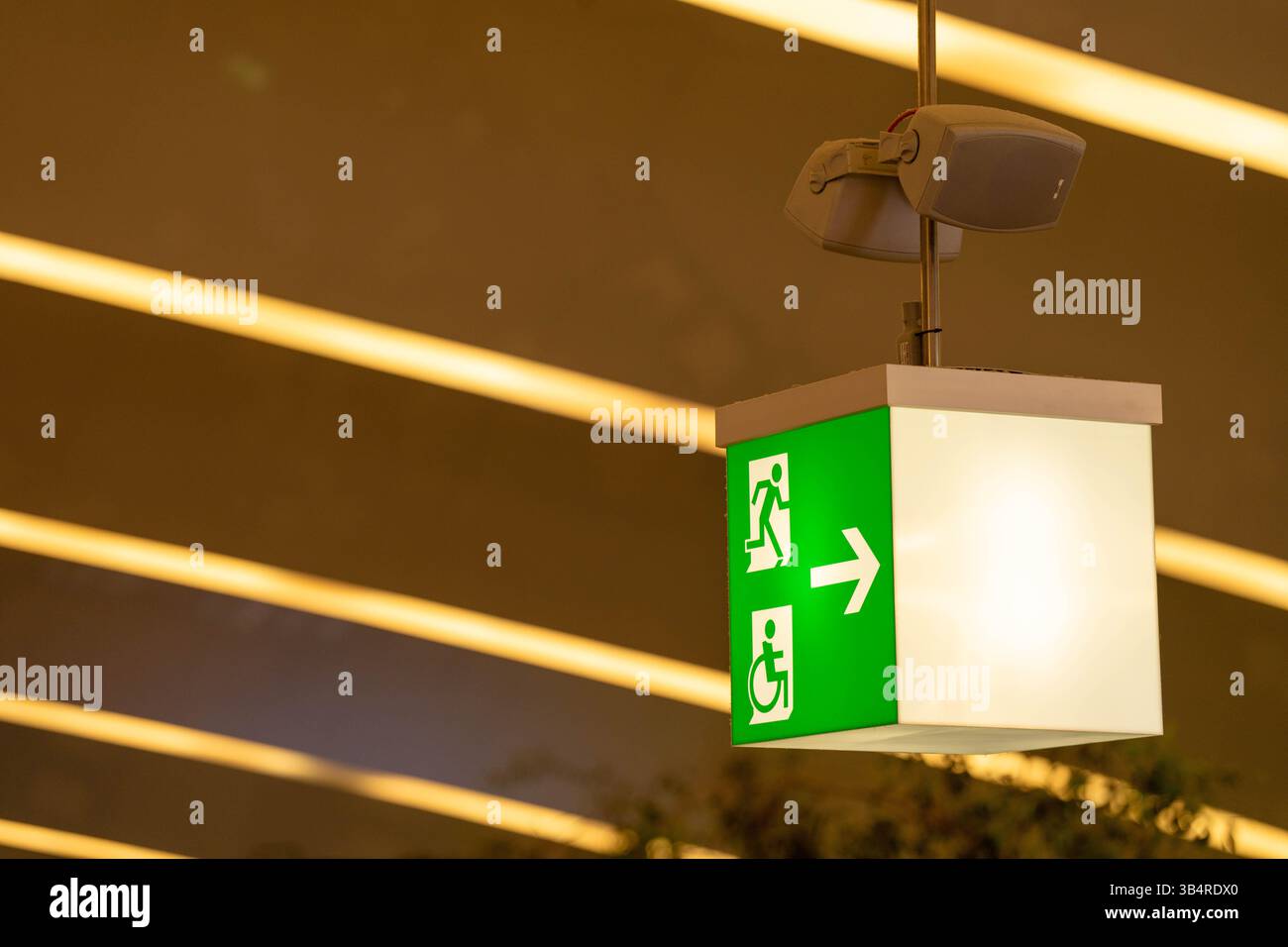 Budapest, Hungary - October 19, 2024: Green Exit Sign with Pictogram ...