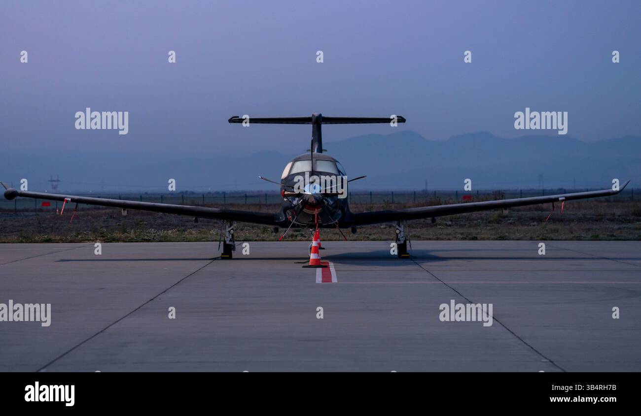 Brasov, Romania - October 19, 2024: Two Seater Plane at Dawn Stock ...