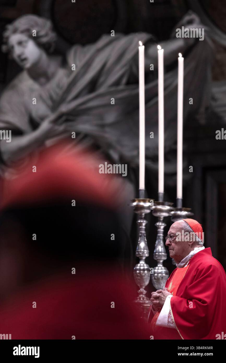 Vatican City, Vatican, 30 April 2025. Cardinal Leonardo Sandri leads a ...