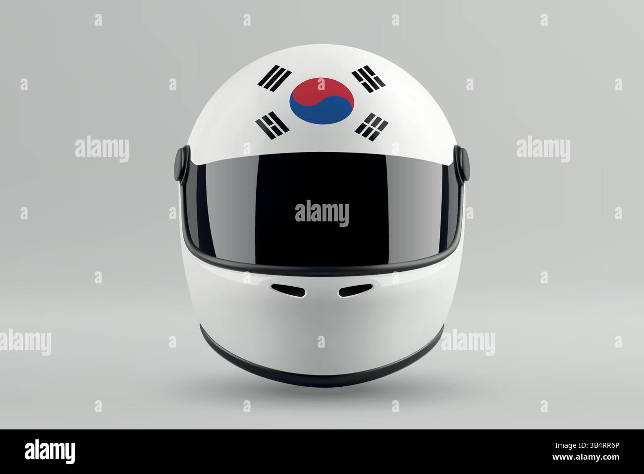 Front view of racing motorcycle helmet featuring South Korea flag ...