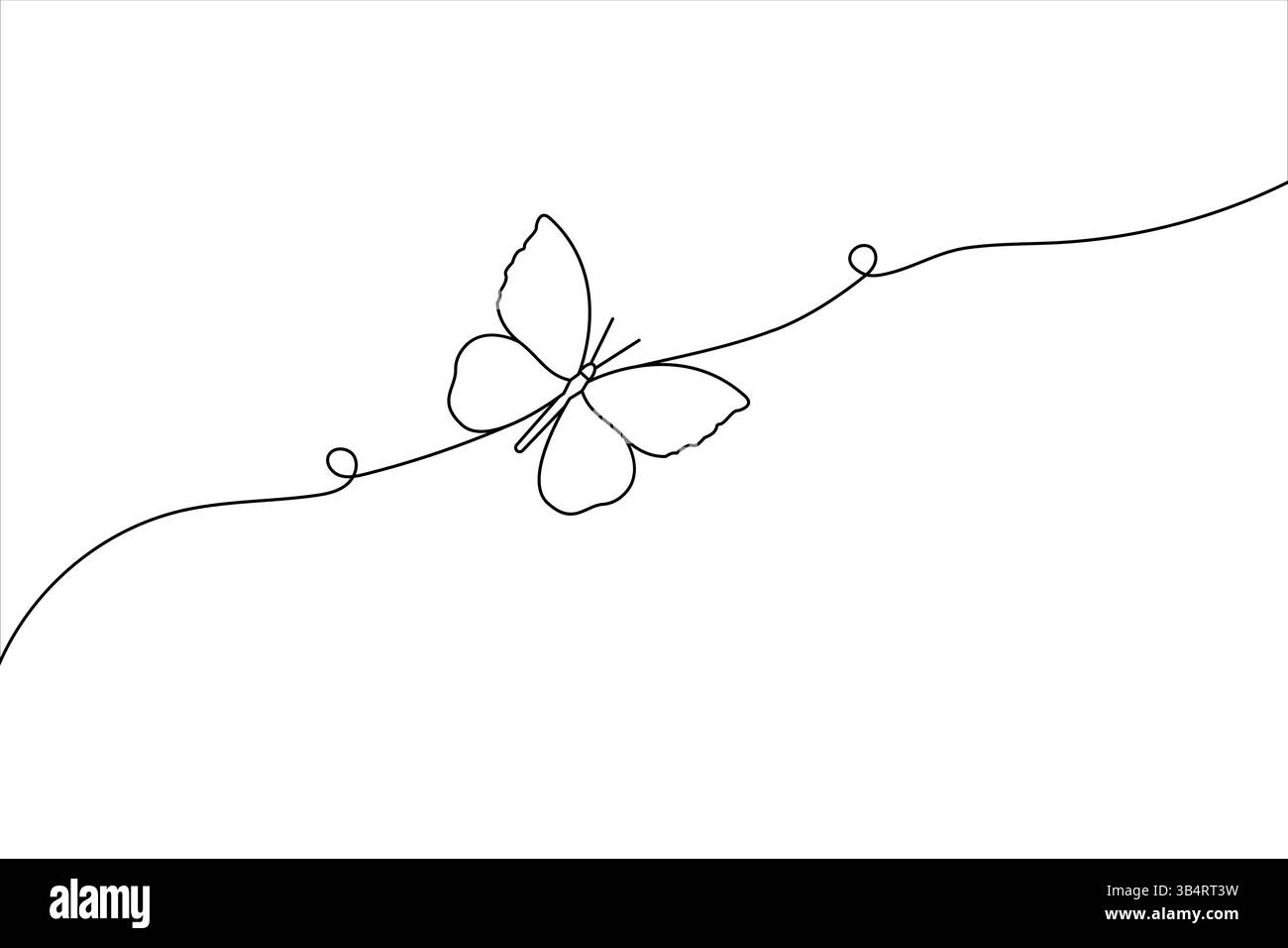 Minimalist Butterfly Line Art – Simple Vector Outline Vector ...