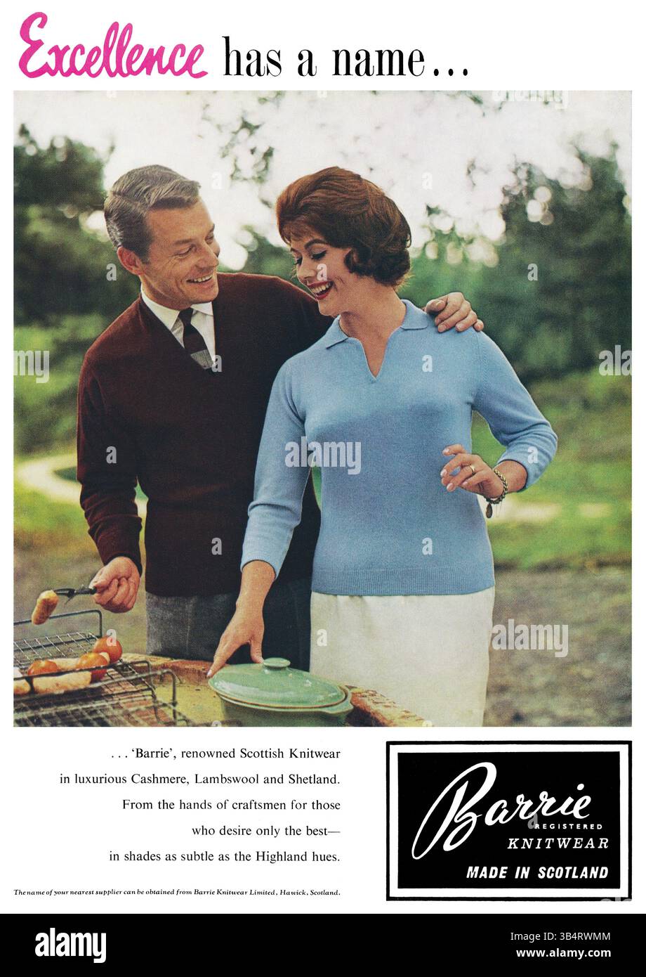 1962 British advertisement for Barrie men's and women's knitwear Stock ...