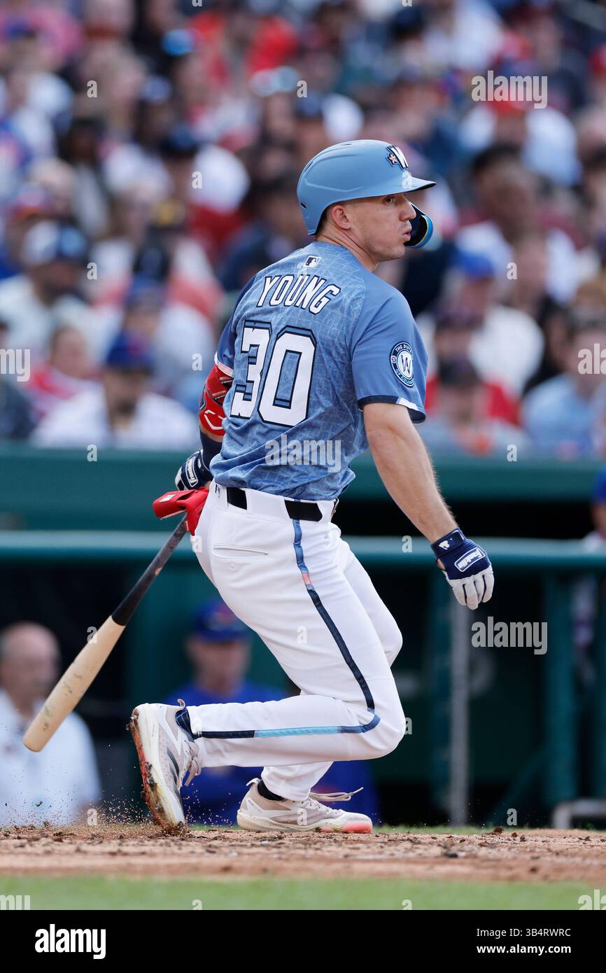 WASHINGTON, DC - APRIL 26: Washington Nationals outfielder Jacob Young ...
