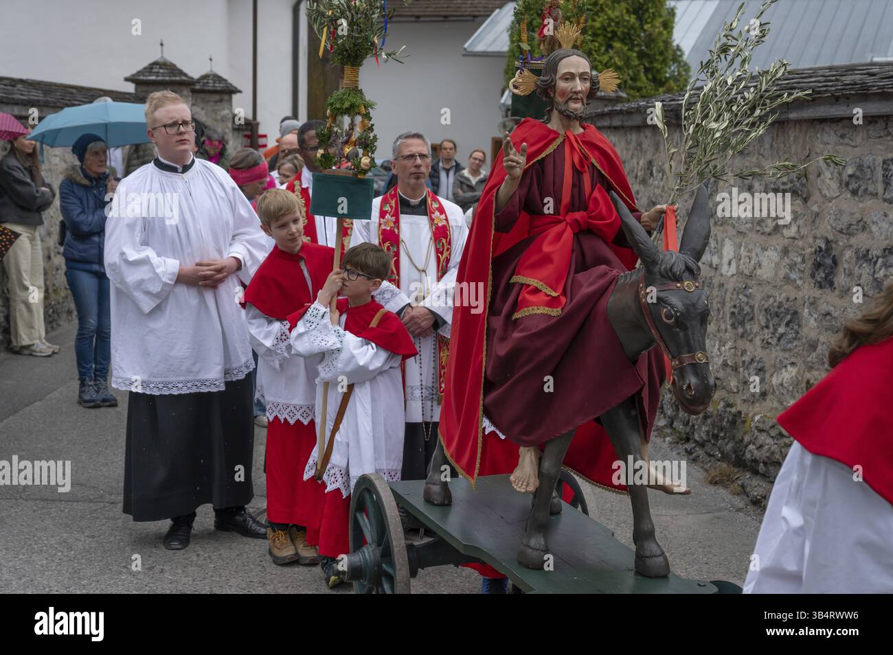 Palmesel procession, tradition since the 18th century, Parish Church of ...