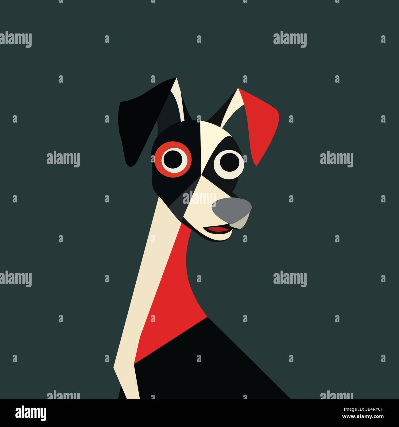 Geometric Flat Design Dog Illustration | Minimal Animal Art Vector ...