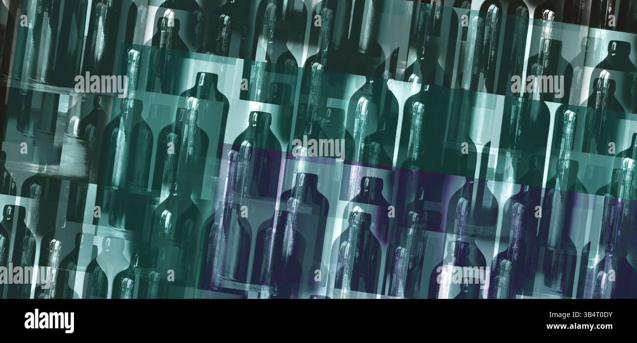 Glass bottles, optical illusion, Patterned background, Abstract. Clay ...