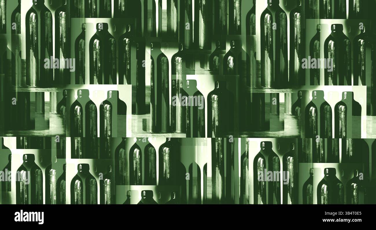Glass bottles, optical illusion, Patterned background, Abstract. Clay ...