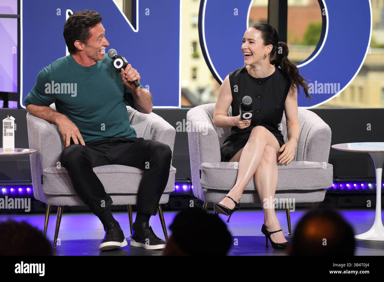 New York, USA. 30th Apr, 2025. Hugh Jackman and Rachel Brosnahan on ...