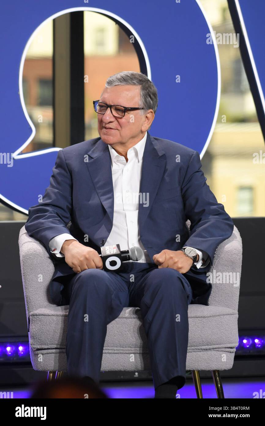 Former Prime Minister of Portugal, José Manuel Barroso on stage at Global Citizen NOW summit at ...