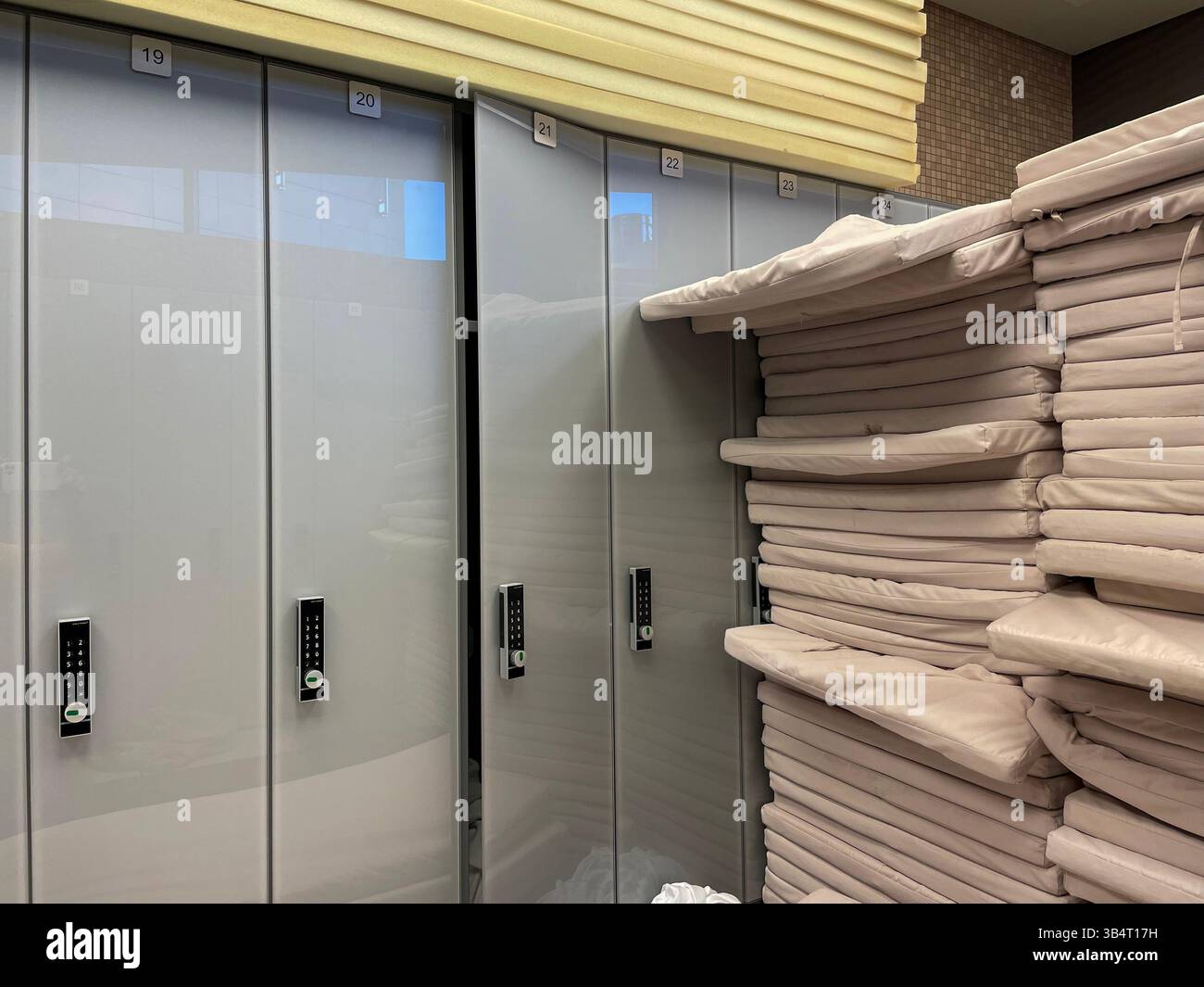 Lockers for clothes in the locker room.Lockers and lockers of the ...