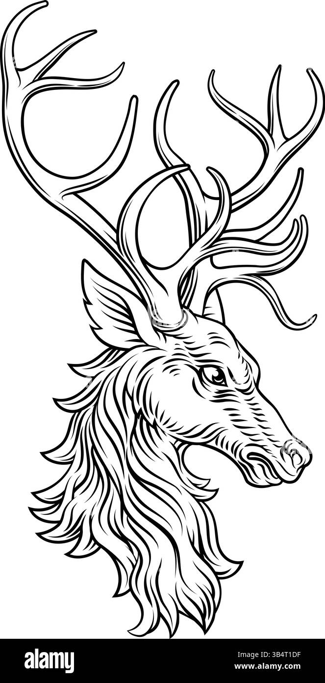 Heraldry Stag Deer Coat of Arms Heraldic Animal Stock Vector Image ...