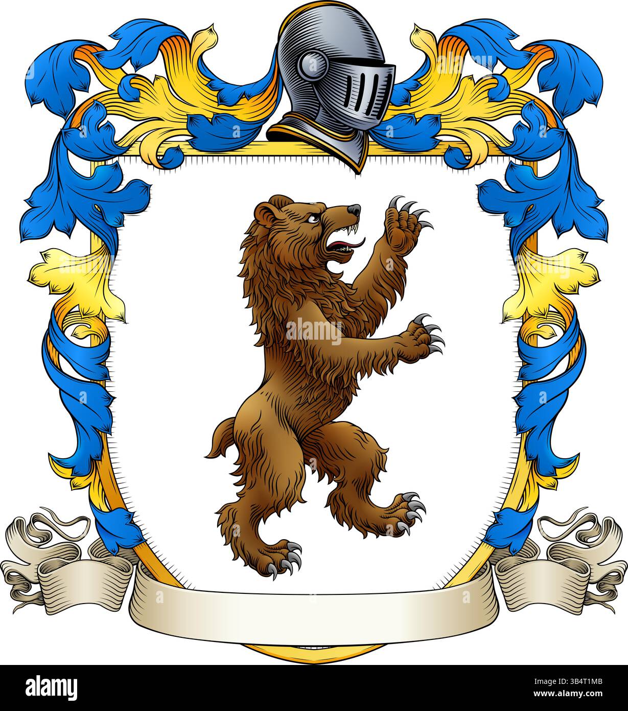 Bear Coat of Arms Family Crest Heraldic Shield Stock Vector Image & Art ...