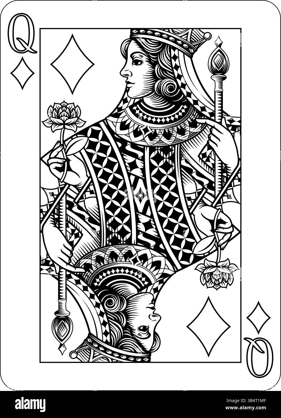 Queen of Diamonds Design Deck of Playing Cards Stock Vector Image & Art ...