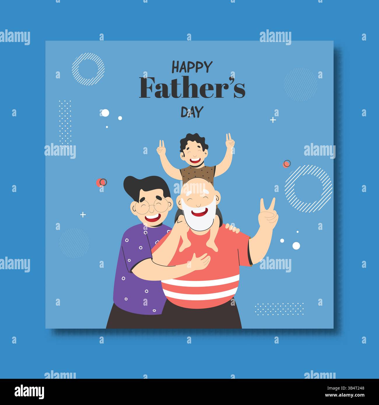 Happy three generations Stock Vector Images - Alamy