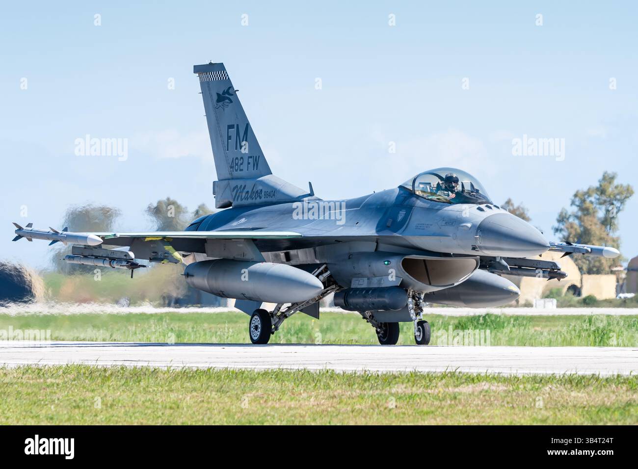 A F-16 of the 93rd Fighter Squadron, nicknamed the Makos, is part of ...